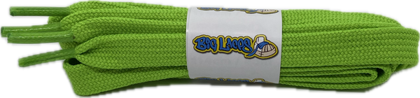 Flat Fat Neon Green Shoelaces - 11mm wide – Big Laces