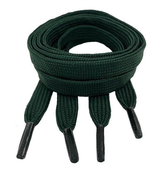 Flat Fat Forest Green Shoelaces - 11mm wide – Big Laces