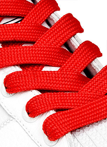 Flat Fat Red Shoelaces - 11mm wide – Big Laces