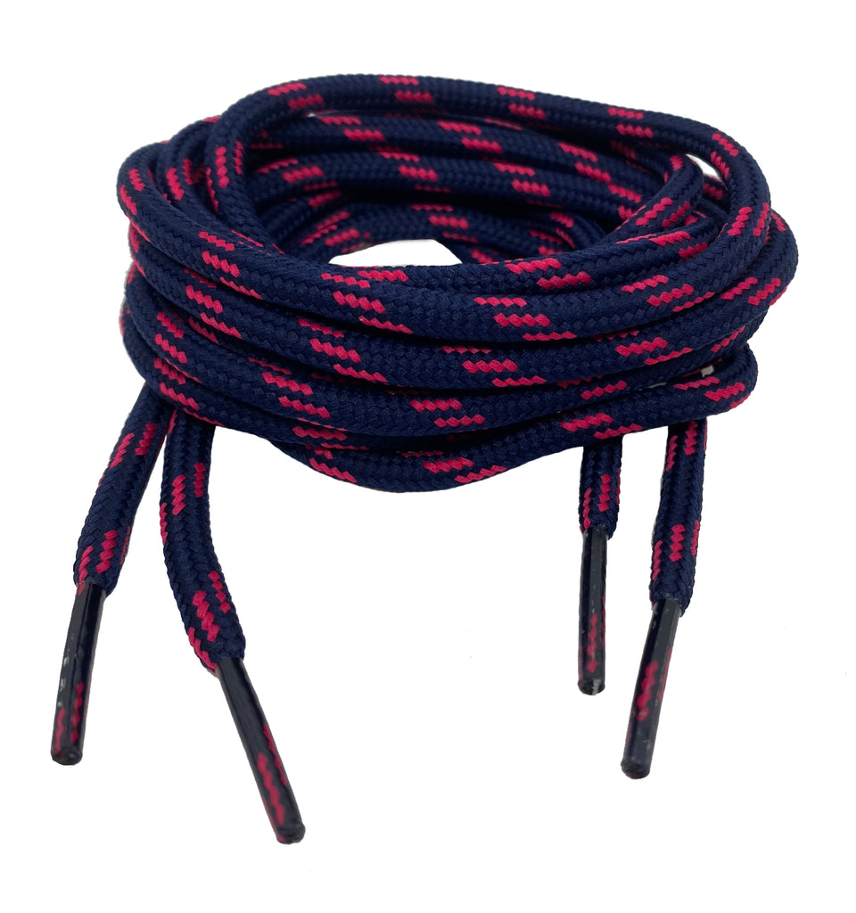 Round Dark Navy Bright Pink Laces - 5mm wide – Big Laces